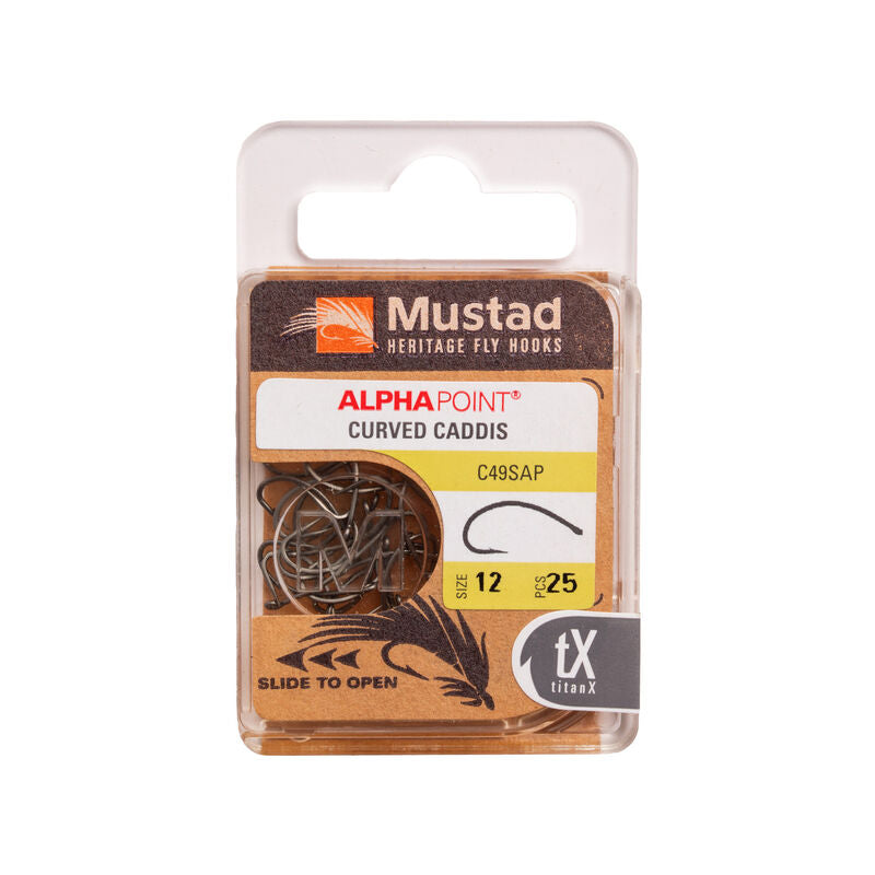 Mustad C49SAP Curved Caddis Hook — Precisionflyandtackle