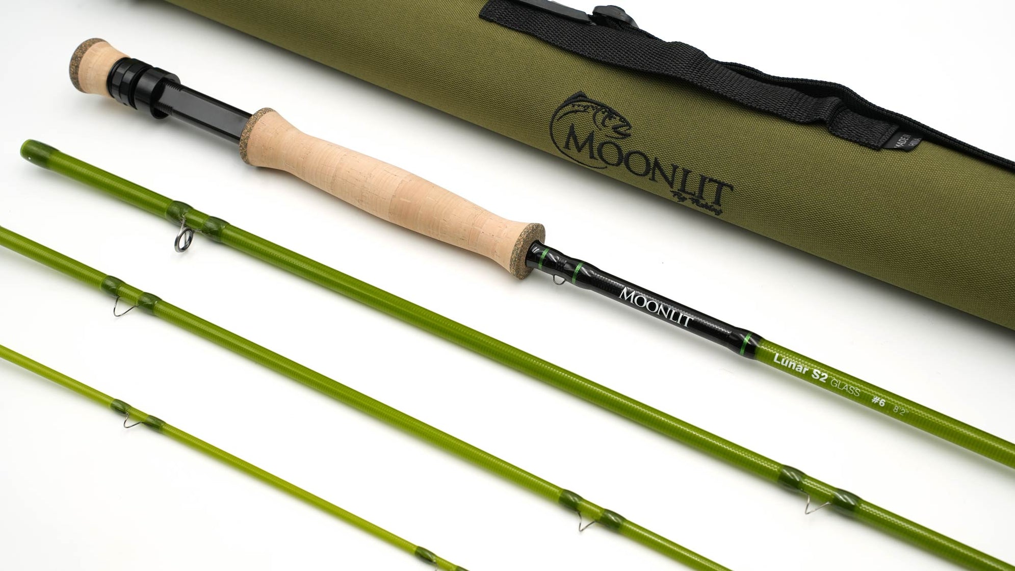 Moonlit Lunar S2-GLASS Fiberglass Fly Rod w/case — Precisionflyandtackle