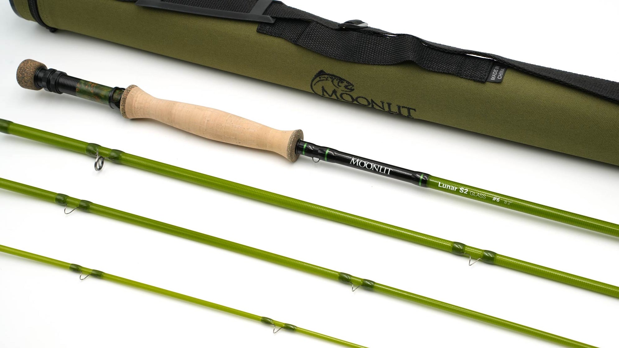 Moonlit Lunar S2-GLASS Fiberglass Fly Rod w/case — Precisionflyandtackle