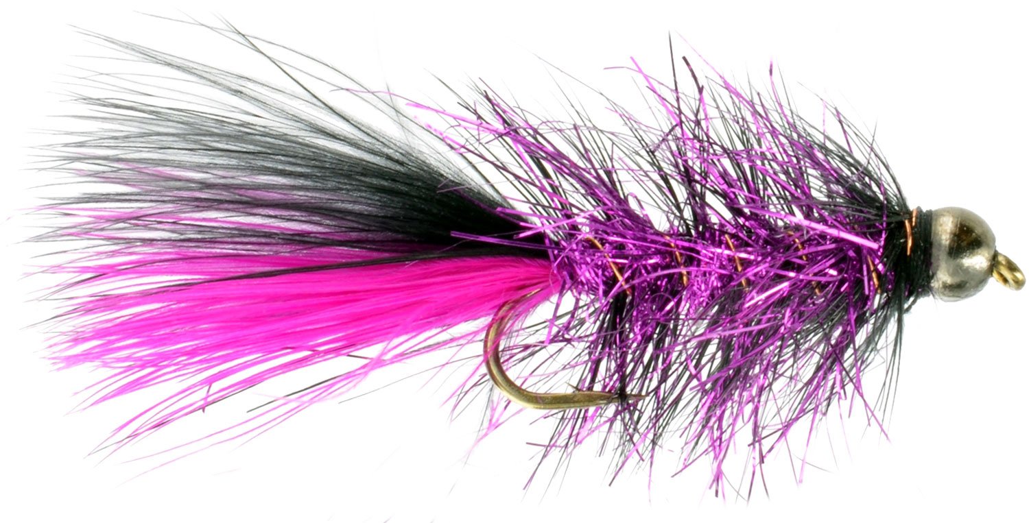 Beadhead Crystal Bugger - Black & Cerise — Precisionflyandtackle