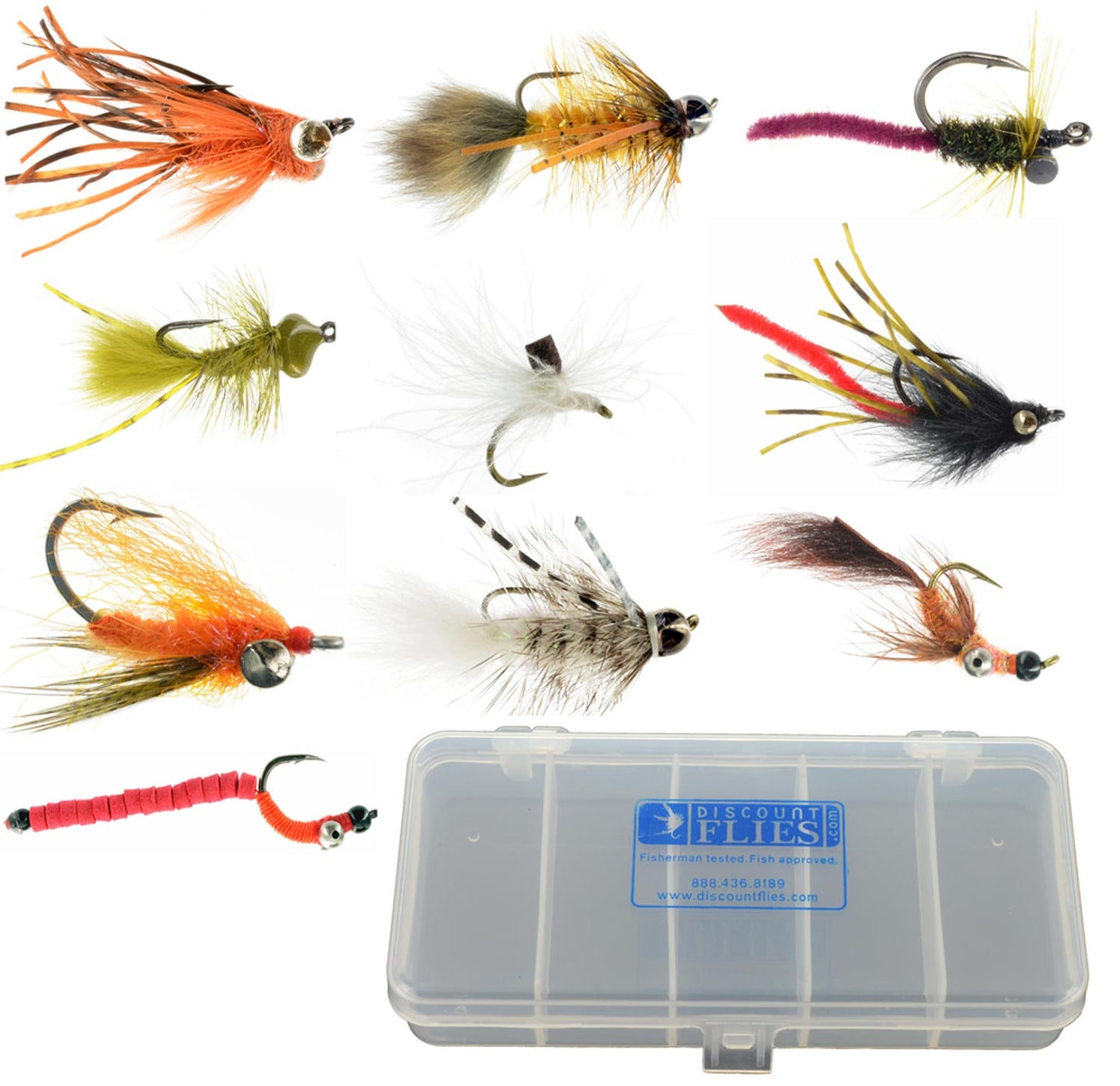 Carp Fly Collection: 10 Flies + Fly Box — Precisionflyandtackle