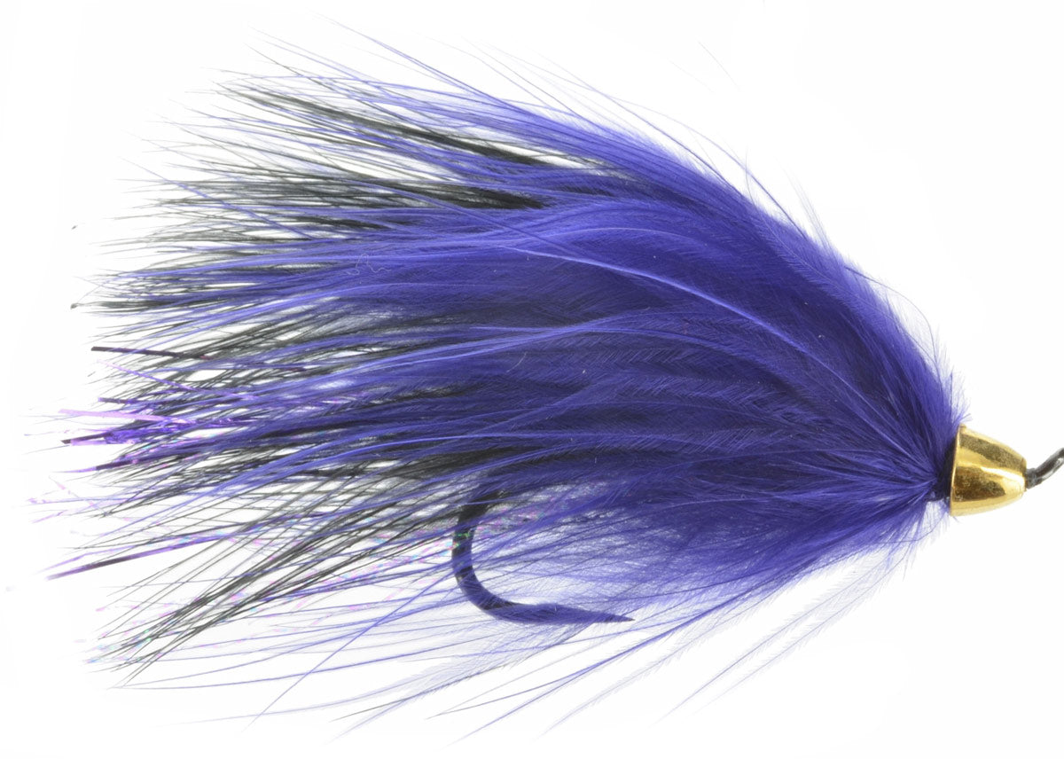Marabou Conehead - Black & Purple — Precisionflyandtackle