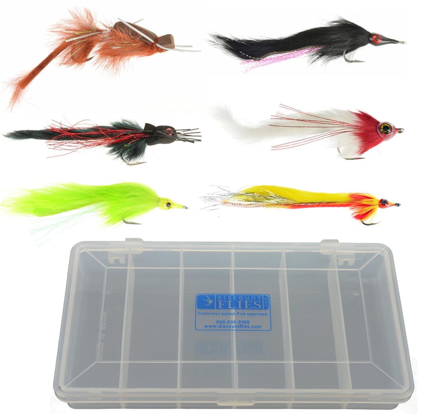 Pike & Muskie Fly Collection: 6 Flies + Fly Box — Precisionflyandtackle